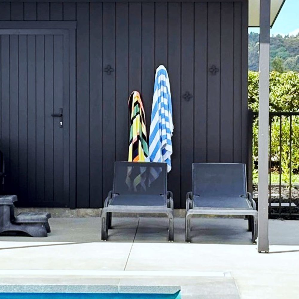outdoor wall hook cross | black | pool towel hooks NZ