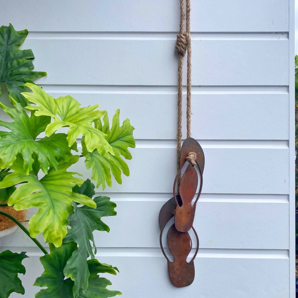 jandals wall hanging | corten | art NZ-made