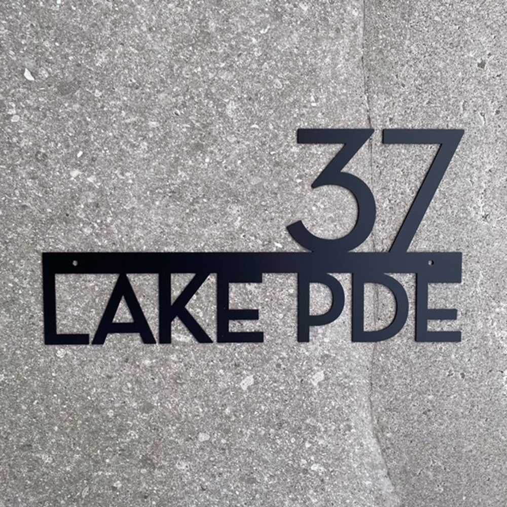 Personalised Floating number & street name sign NZ made steel ...