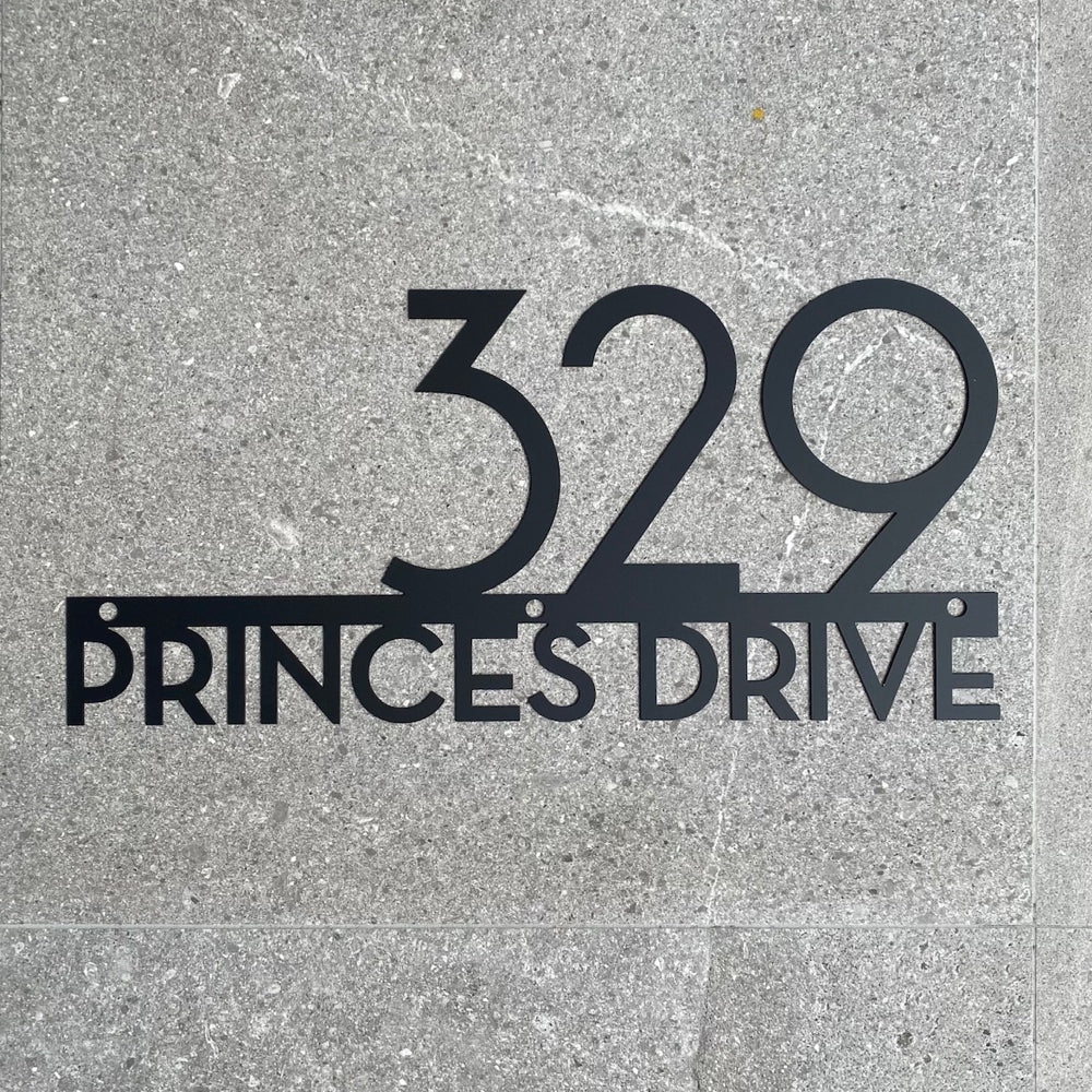 Personalised Floating number & street name sign NZ made steel ...