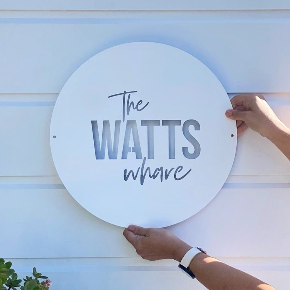 Personalised Sign NZ | Custom round sign | Wedding Name Sign ...